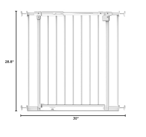 Perma Child Safety Stellar Sensor LED Auto Lock Safe Step Walk Through Baby Gate for Stairs, Pressure Mounted, White