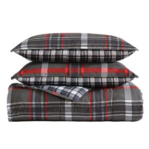 Eddie Bauer - Queen Comforter Set, Reversible Plaid Bedding with Matching Shams, Home Decor for Colder Months (Willow Dark Grey, Queen)