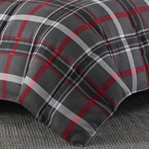 Eddie Bauer - Queen Comforter Set, Reversible Plaid Bedding with Matching Shams, Home Decor for Colder Months (Willow Dark Grey, Queen)