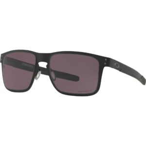 oakley men's oo4123 holbrook metal square sunglasses, matte black/prizm grey, 55 mm