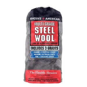 homax 33873211143 steel wool, 12 pad, assorted grades, rhodes american