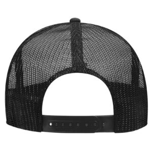 OTTO Wholesale 12 x CAP 5 Panel High Crown Mesh Back Trucker Hat (031603 - Blk/Wht/Blk) (OSFM - Adult)