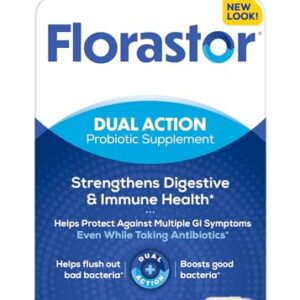 Florastor Probiotics for Digestive & Immune Health, 20 Capsules, Probiotics for Women & Men, 1 Probiotic Worldwide, Flush Out Bad Bacteria & Boost The Good with Our Strain Saccharomyces boulardii