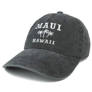 trendy apparel shop maui hawaii with palm tree embroidered unstructured baseball cap - charcoal