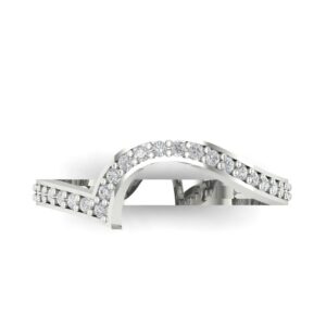 clara pucci 0.16 ct brilliant round cut clear simulated diamond 14k white gold stackable wedding engagement promise anniversary band size 6