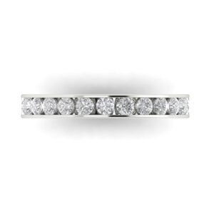 clara pucci 0.39 ct round cut clear simulated diamond 14k white gold stackable wedding engagement promise anniversary band sz 10