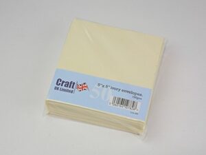 craft uk limited square blank envelopes ivory cream - per pack of 50