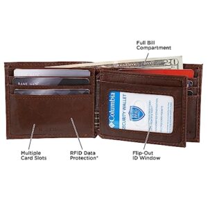 Columbia Men's Leather Extra Capacity Slimfold Wallet