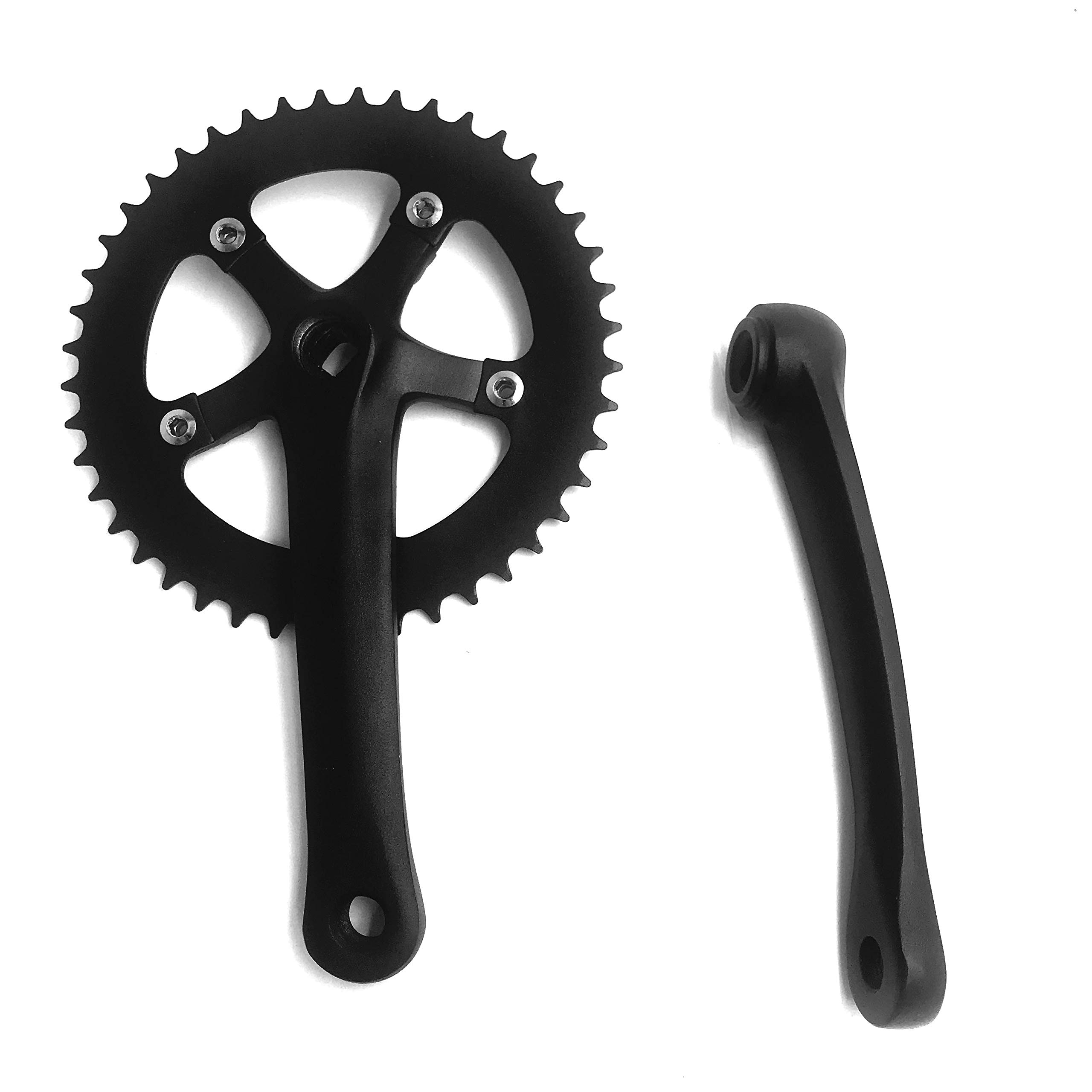 DONSP1986 Crankset Single Speed 44T 170mm Crankarms 110 BCD Crankset for Mountain Road Bike Fixed Gear Bicycle(Square Taper, Black) (44T Sprocket)