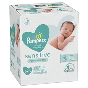 Pampers Baby Diaper Wipes Sensitive 9X Refill, 576 Count