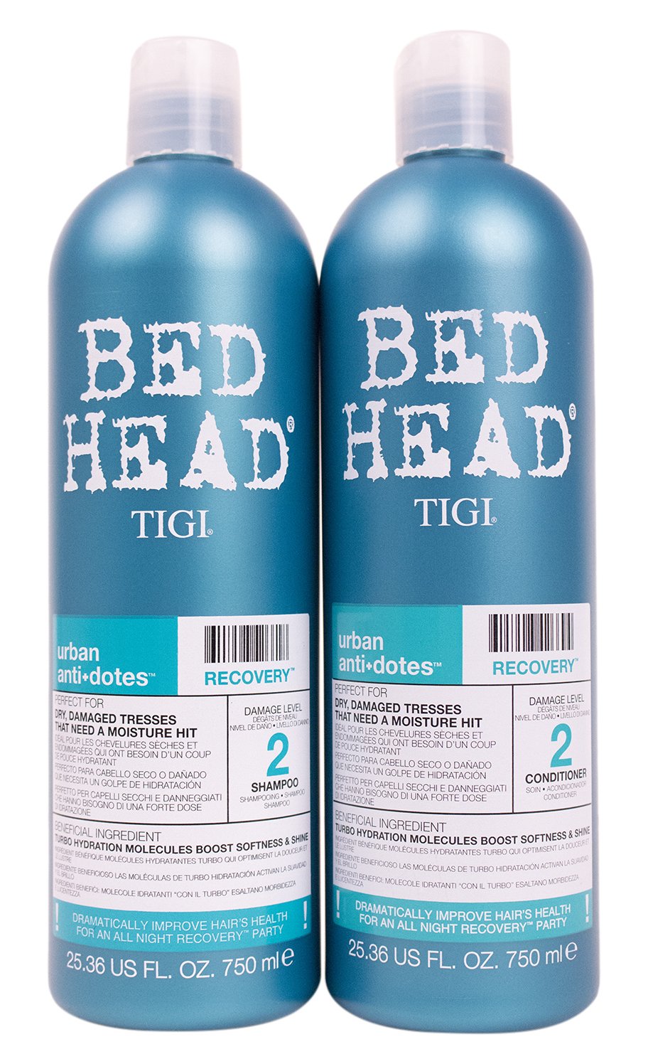 Bed Head Shampoo and Conditioner, Urban Antidotes Recovery, 25.36 Fl Oz (Pack of 2)