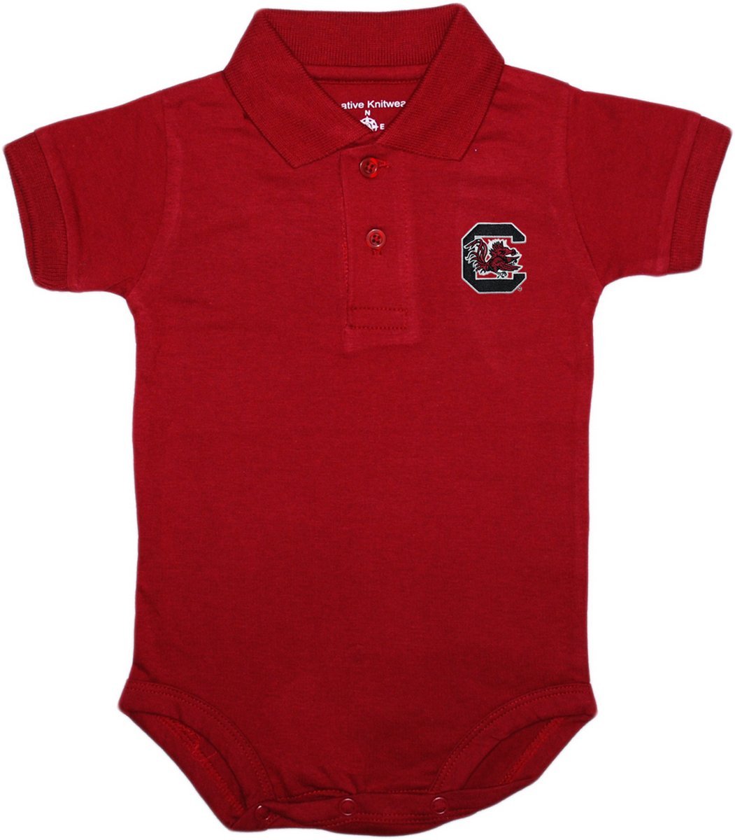 Creative Knitwear University of South Carolina Gamecocks Newborn Polo Bodysuit Garnet