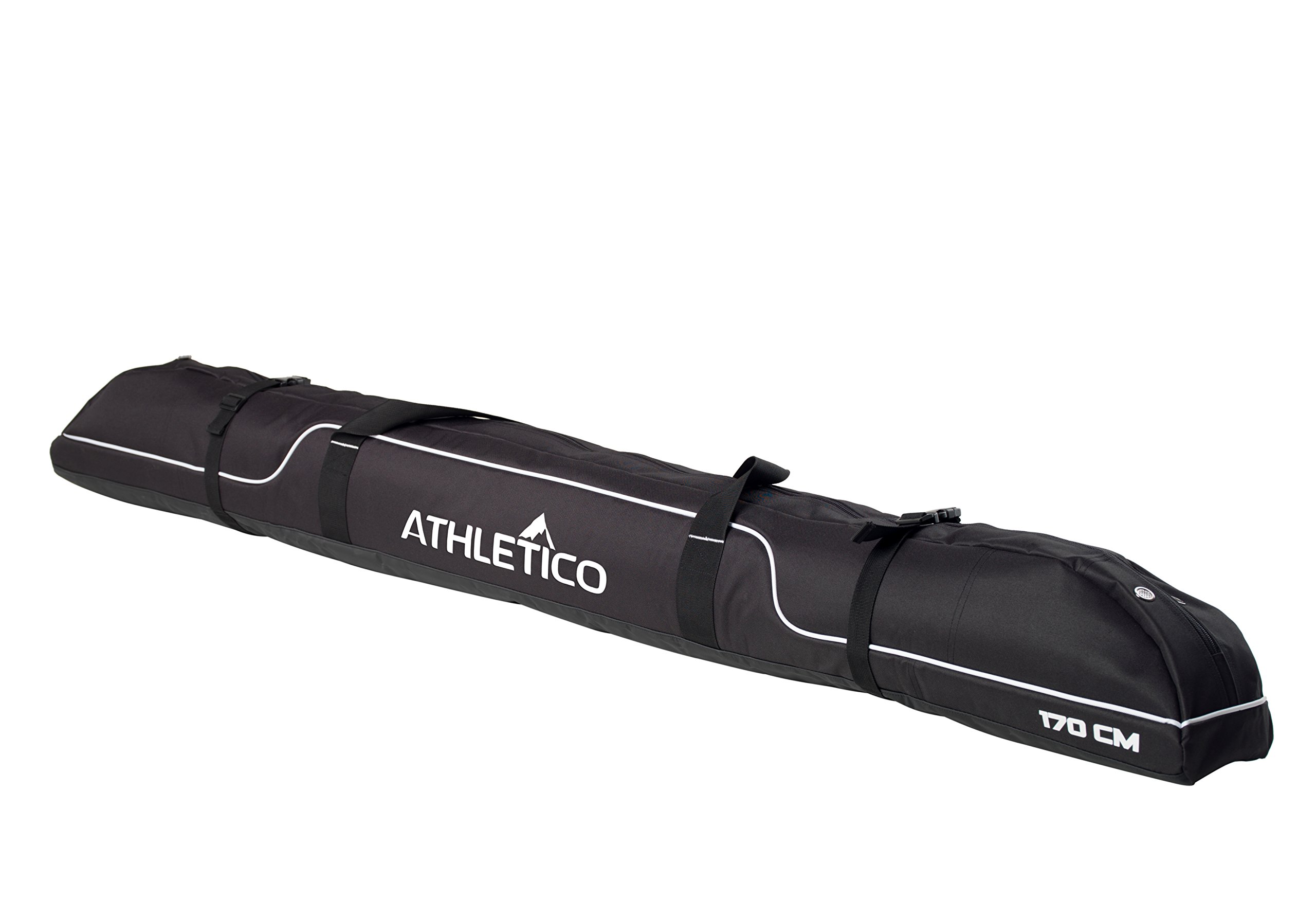 Athletico Diamond Trail Padded Ski Bag - Single Ski Travel Bag to Transport Skis (Black, 170cm)