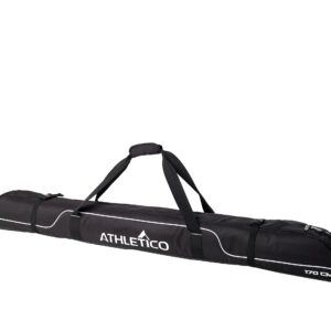 Athletico Diamond Trail Padded Ski Bag - Single Ski Travel Bag to Transport Skis (Black, 170cm)