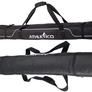 Athletico Diamond Trail Padded Ski Bag - Single Ski Travel Bag to Transport Skis (Black, 170cm)