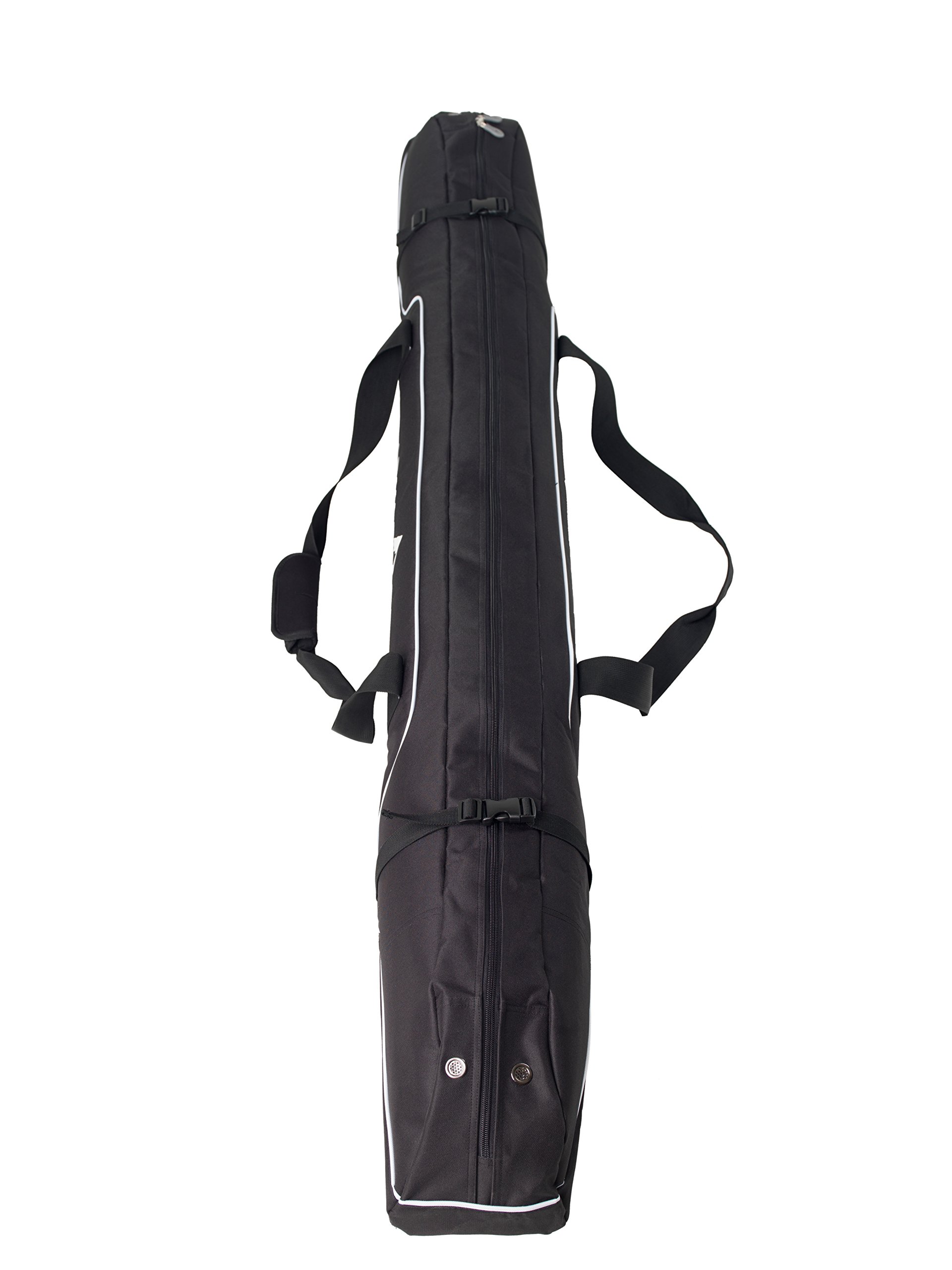 Athletico Diamond Trail Padded Ski Bag - Single Ski Travel Bag to Transport Skis (Black, 170cm)