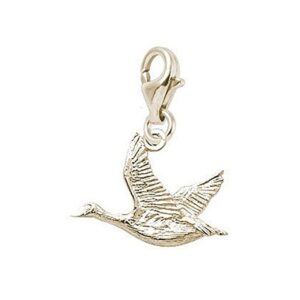 gold plated canada goose charm with lobster claw clasp