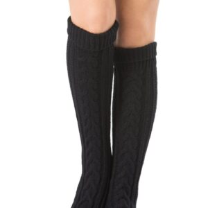 SherryDC Women's Cable Knit Long Boot Stocking Socks Knee High Winter Leg Warmers