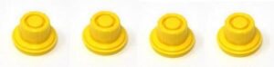 4 pack replacement yellow spout caps top hat style fits # 900302 900092 blitz gas can spout cap fits self venting gas can aftermarket (spouts not included)