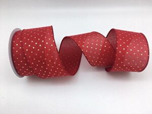 celebrate it- christmas-red- polka pattern ribbon 2.5 in x 25 ft