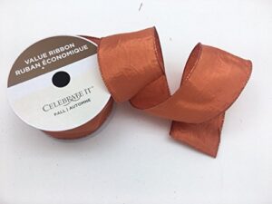 celebrate it- christmas-copper orange ribbon 2.5 in x 50ft