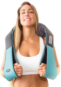 invospa shiatsu neck and back massager with heat - deep kneading pillow for massage - electric full body massager