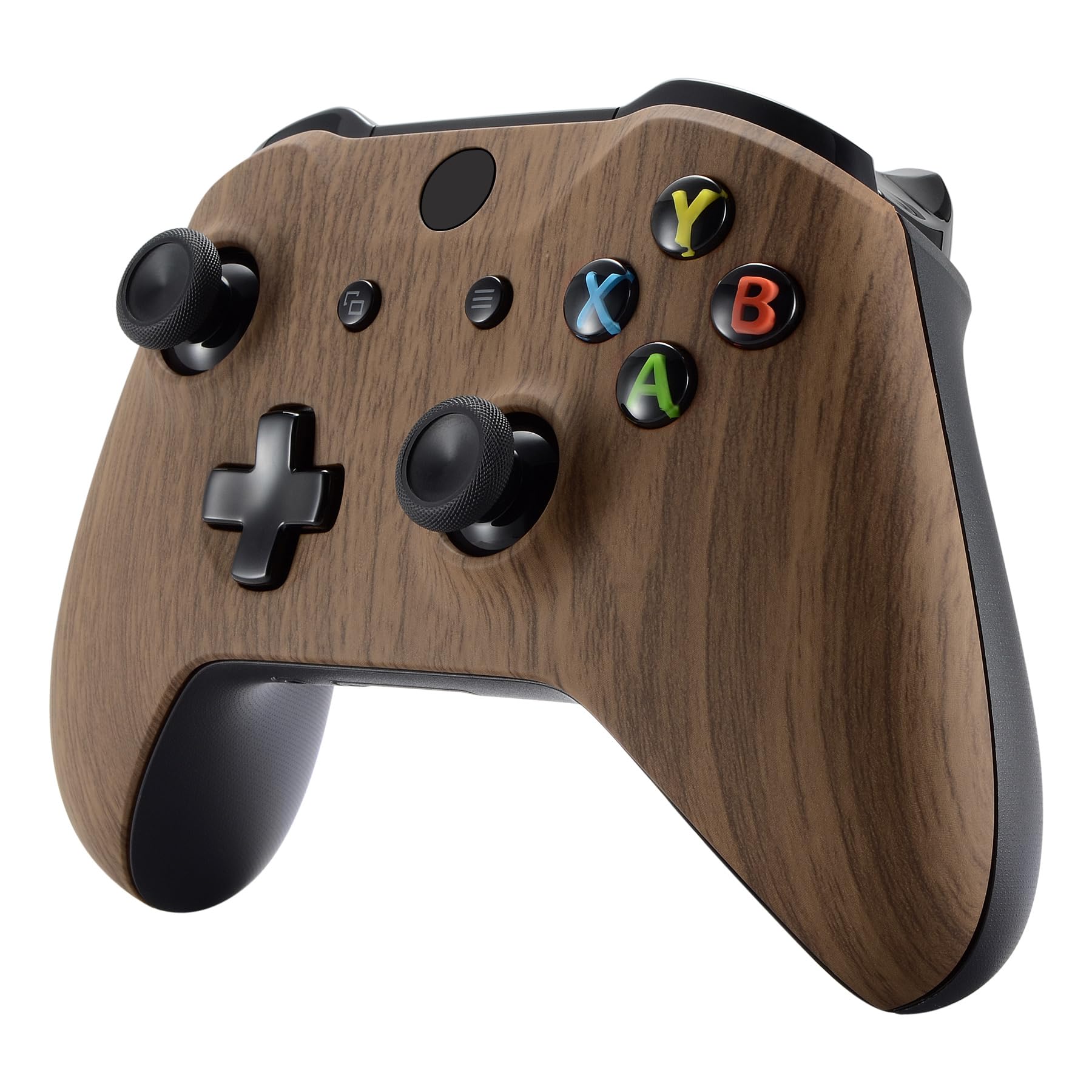 eXtremeRate Wood Grain Patterned Front Housing Shell Faceplate for Xbox One S & Xbox One X Controller Model 1708 - Controller NOT Included