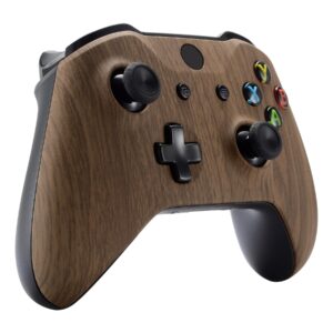 eXtremeRate Wood Grain Patterned Front Housing Shell Faceplate for Xbox One S & Xbox One X Controller Model 1708 - Controller NOT Included