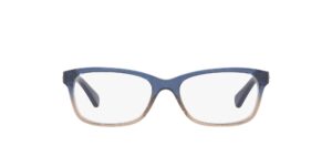 coach hc6089 prescription eyewear frames, blue beige glitter gradient/demo lens, 51 mm