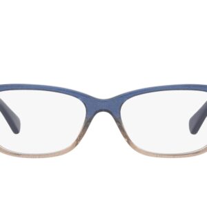 Coach HC6089 Prescription Eyewear Frames, Blue Beige Glitter Gradient/Demo Lens, 51 mm