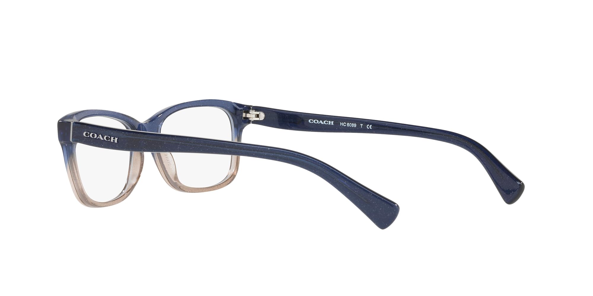 Coach HC6089 Prescription Eyewear Frames, Blue Beige Glitter Gradient/Demo Lens, 51 mm