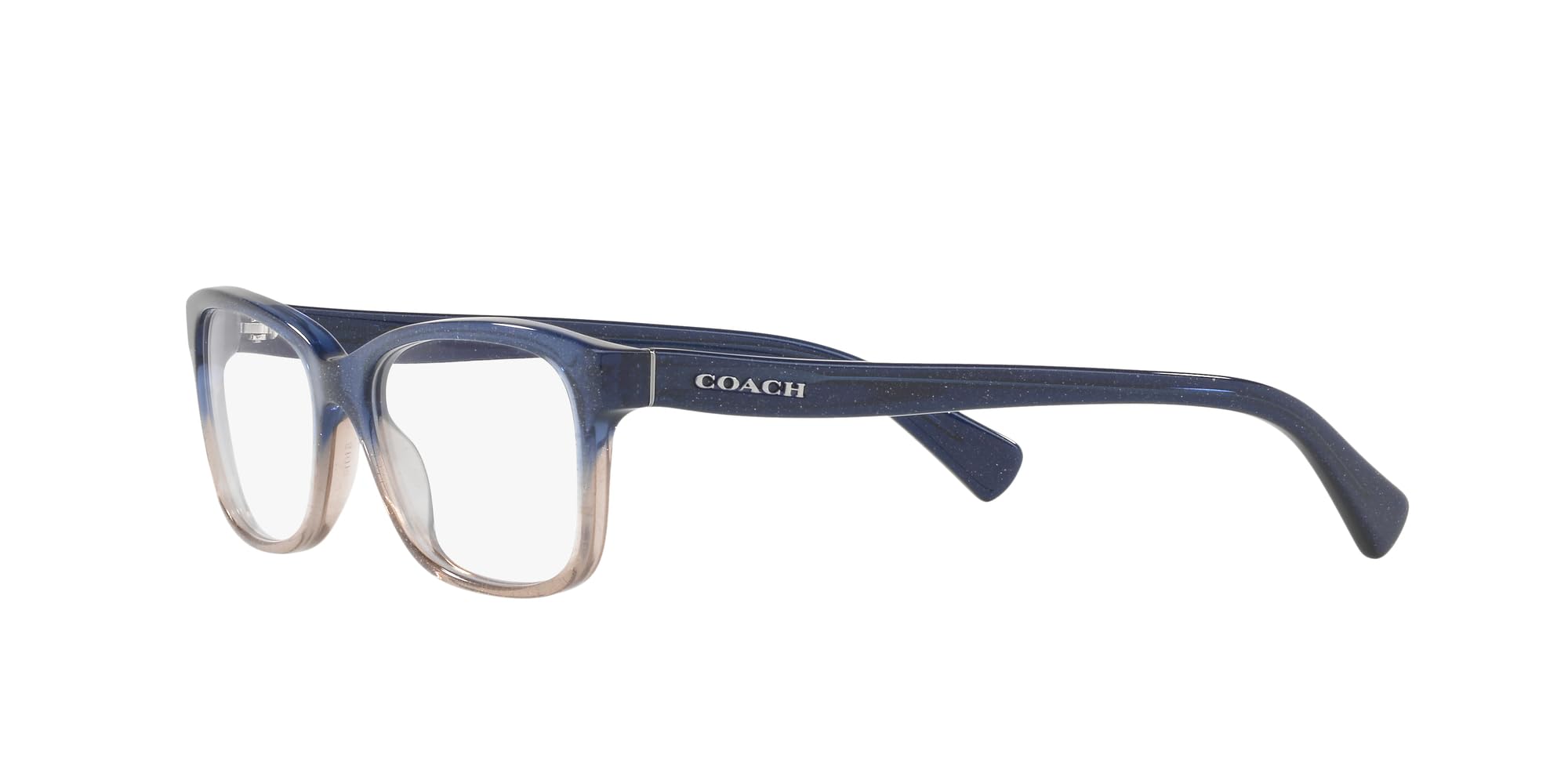 Coach HC6089 Prescription Eyewear Frames, Blue Beige Glitter Gradient/Demo Lens, 51 mm