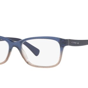 Coach HC6089 Prescription Eyewear Frames, Blue Beige Glitter Gradient/Demo Lens, 51 mm