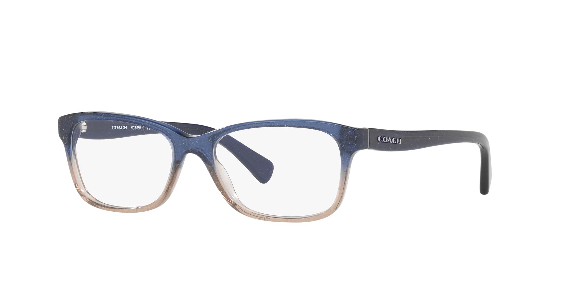 Coach HC6089 Prescription Eyewear Frames, Blue Beige Glitter Gradient/Demo Lens, 51 mm