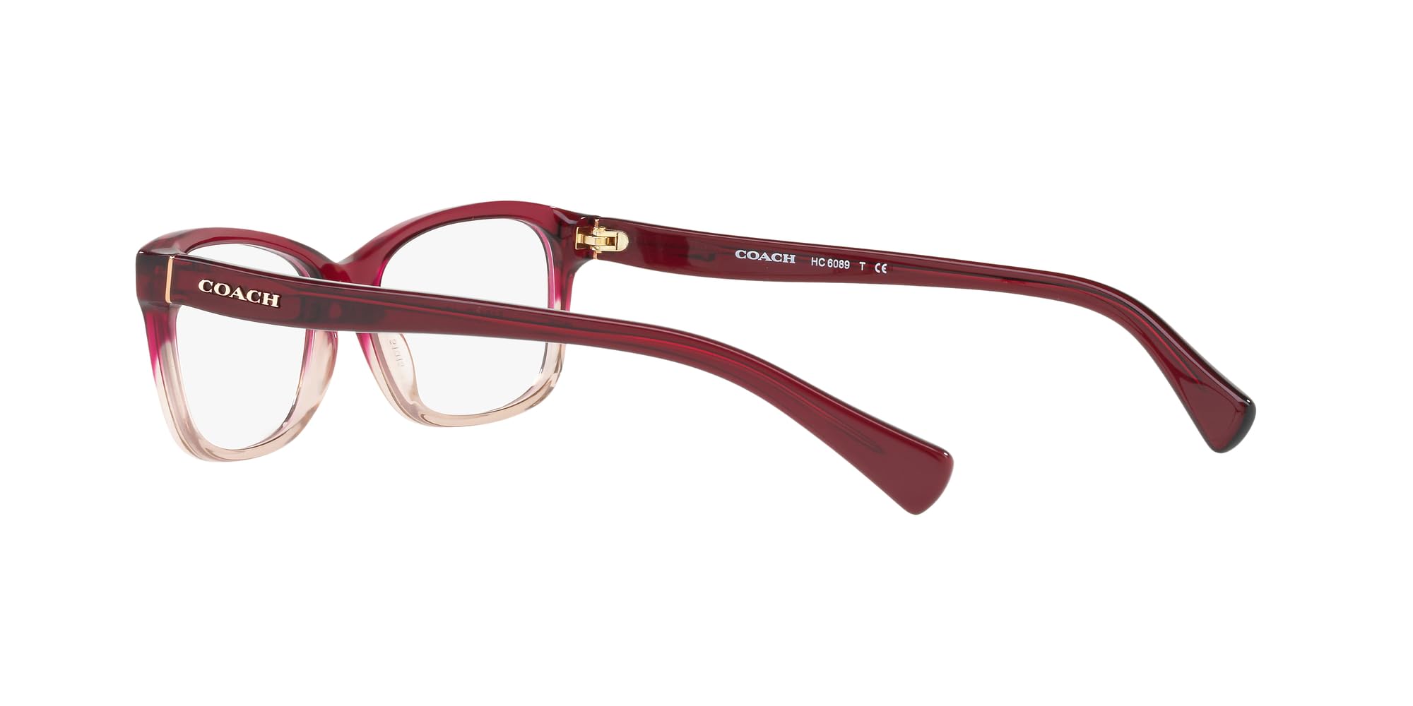 Coach HC6089 Prescription Eyewear Frames, Red Beige Gradient/Demo Lens, 51 mm