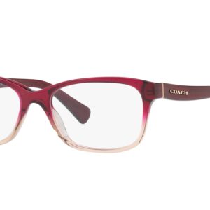 Coach HC6089 Prescription Eyewear Frames, Red Beige Gradient/Demo Lens, 51 mm