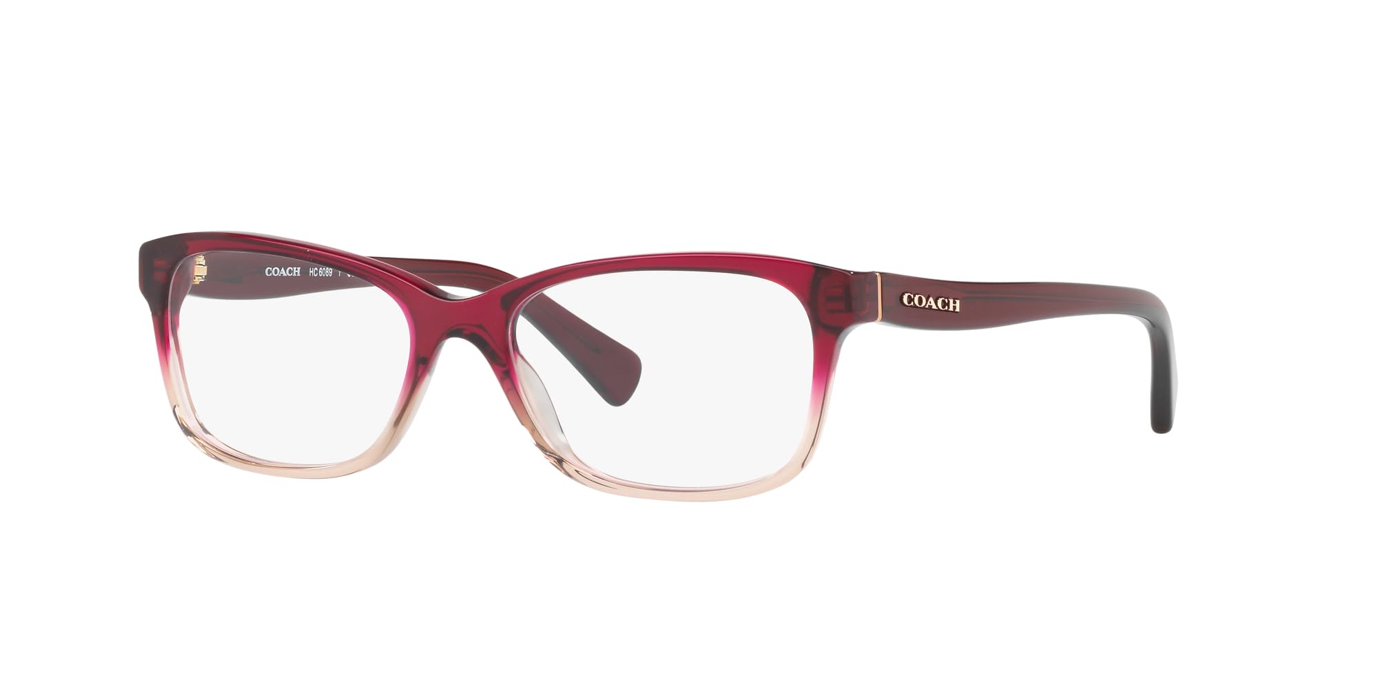 Coach HC6089 Prescription Eyewear Frames, Red Beige Gradient/Demo Lens, 51 mm