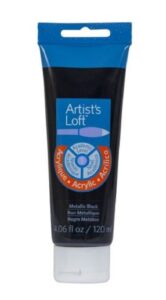 artist's loft metallic acrylic paint, 4 oz. (metallic black)