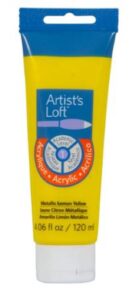 artist's loft metallic acrylic paint, 4 oz. (metallic lemon yellow)