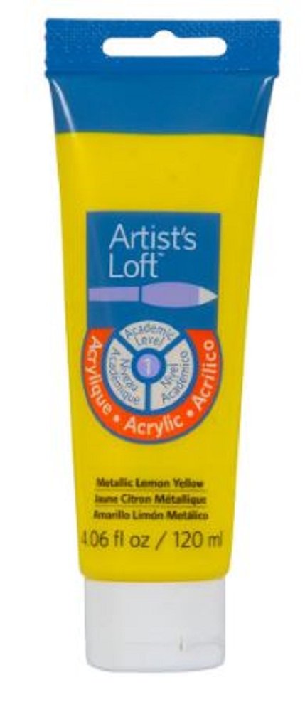 Artist's Loft Metallic Acrylic Paint, 4 oz. (Metallic Lemon Yellow)