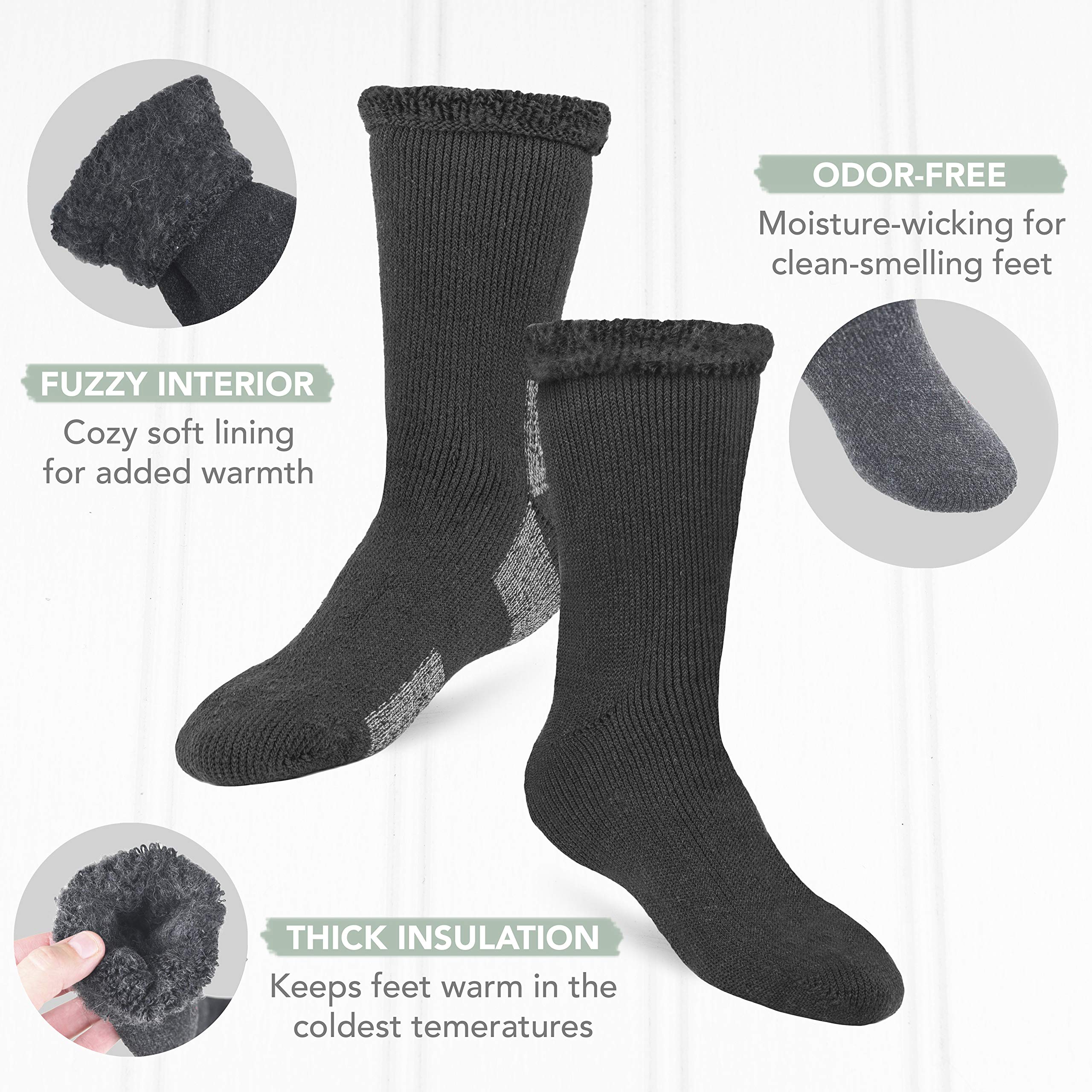 Debra Weitzner Warm Thermal Socks for Men and Women Extreme Cold Weather Winter Wear Insulated Heavy Boot Socks for Hunting Skiing Snow Etc 2 Pairs