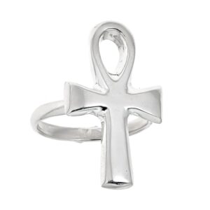 better jewelry inc egyptian ankh cross .925 solid sterling silver ring (5.5 grams) (8)