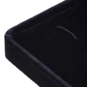 Giftop Small Dark Classic Velvet Cufflink Box Case (Black)