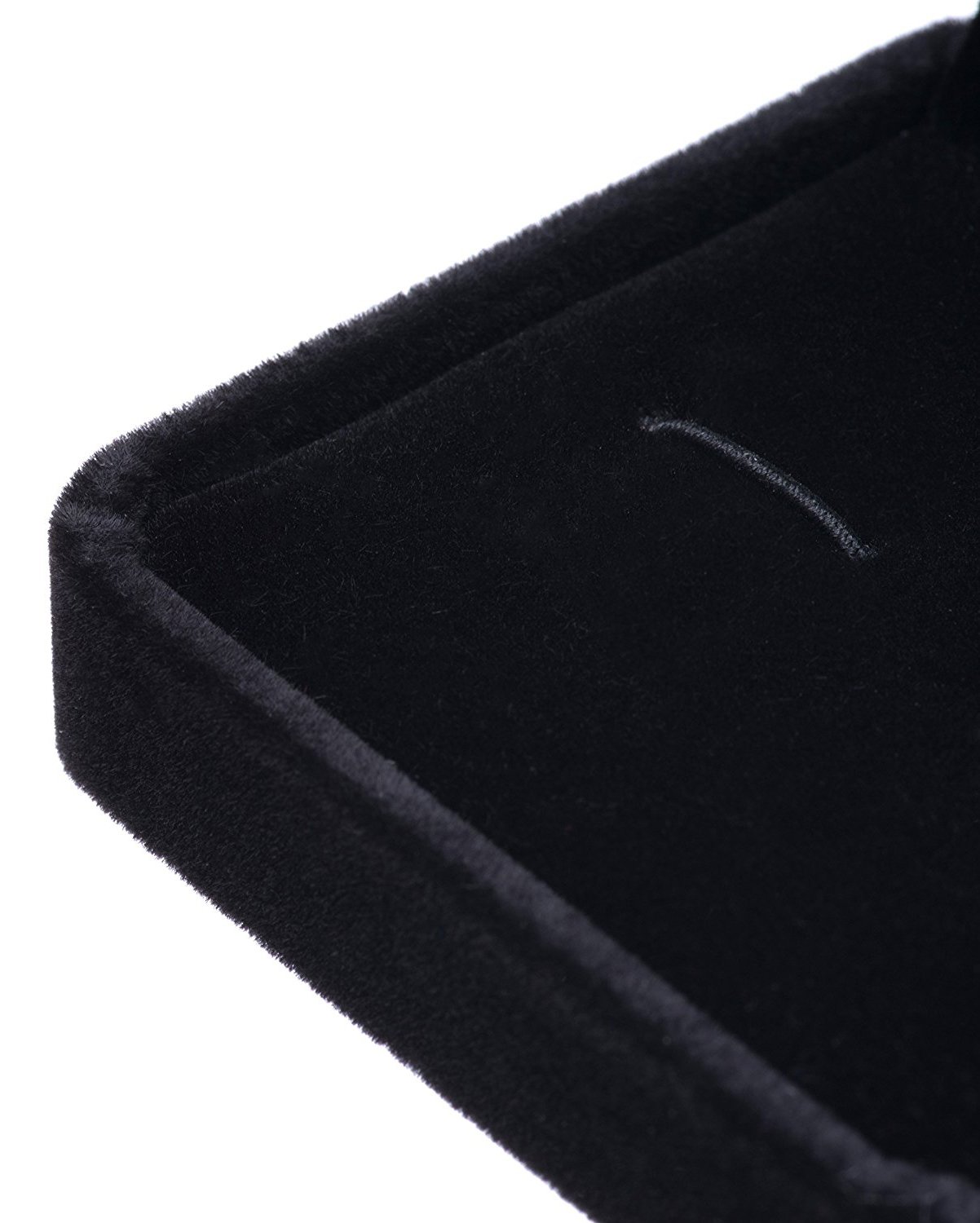 Giftop Small Dark Classic Velvet Cufflink Box Case (Black)