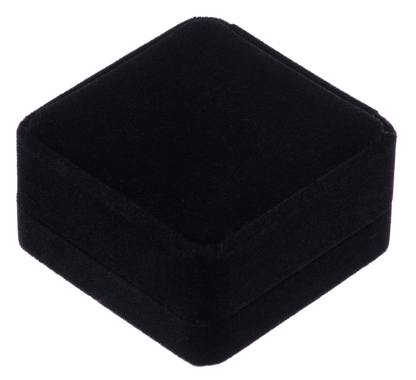 Giftop Small Dark Classic Velvet Cufflink Box Case (Black)