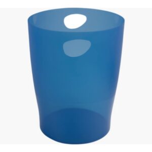 exacompta 263 x 263 x 335 mm linicolor ecobin waste paper bin, royal blue translucent