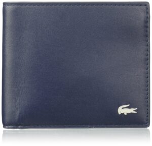 lacoste men's fg large billfold & coin, peacoat, one size