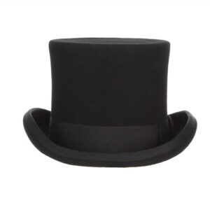 GEMVIE Men's 100% Wool Top Hat Satin Lined Party Dress Hats Derby Black Hat