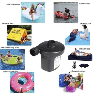 Electric Air Pump for Inflatables,Portable Quick-Fill Air Pump with 3 Nozzles,110V AC/12V DC Inflator & Deflator Pumps for Outdoor Camping,Air Mattress Beds,Boats,Inflatable Cushion,Pool Float