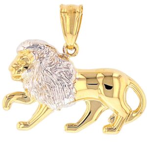 jewelry america high polish 14k gold lion pendant leo zodiac sign charm